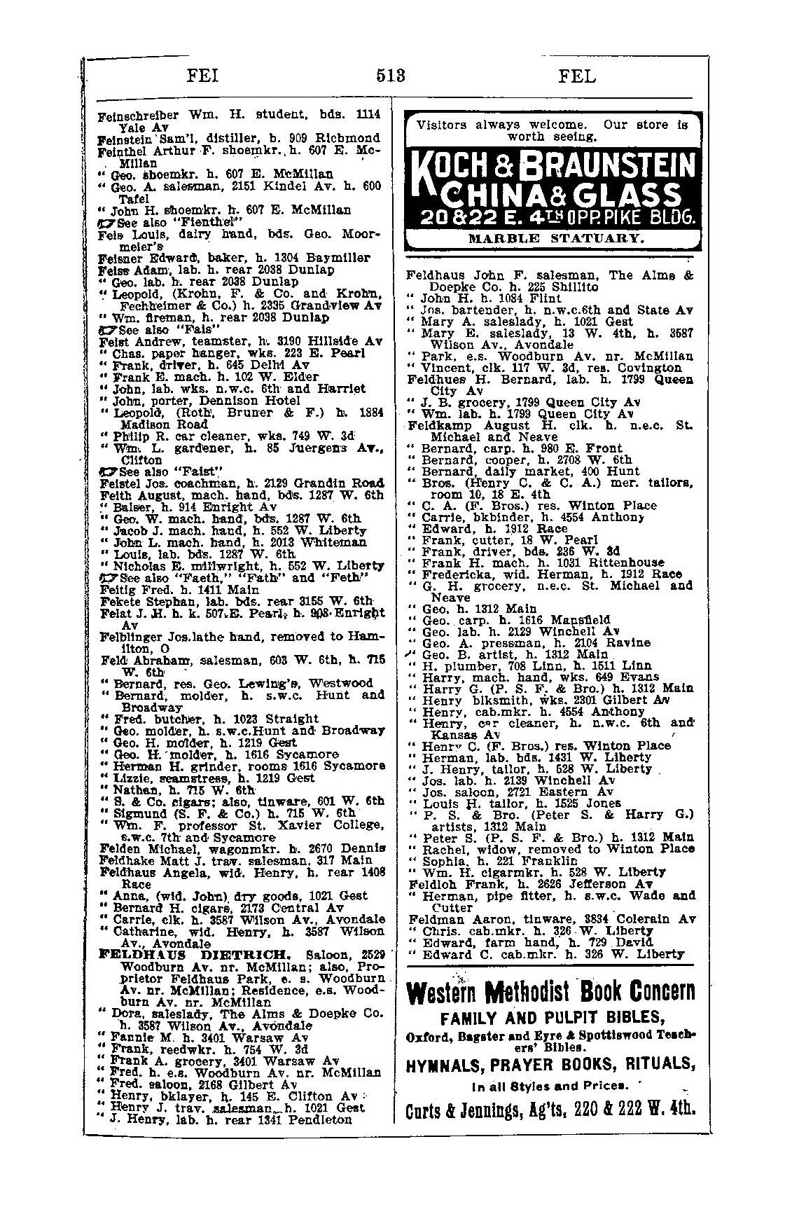 City Directories: Williams Cincinnati Directory(Feldman) - 1898a ...